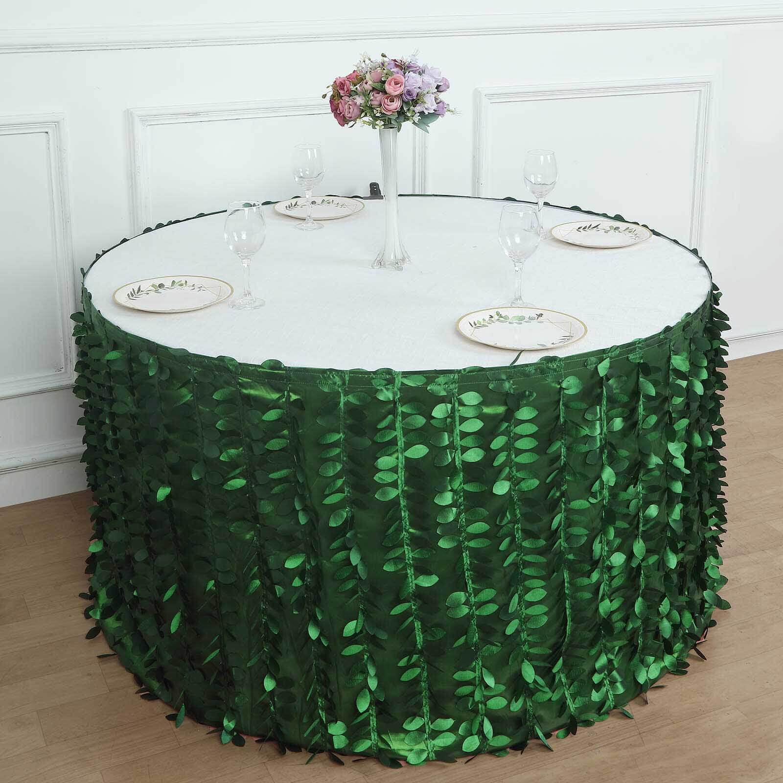 Efavormart 14FT Leaf Petal Taffeta Tablecloth - Decorative 3D Leaf ...