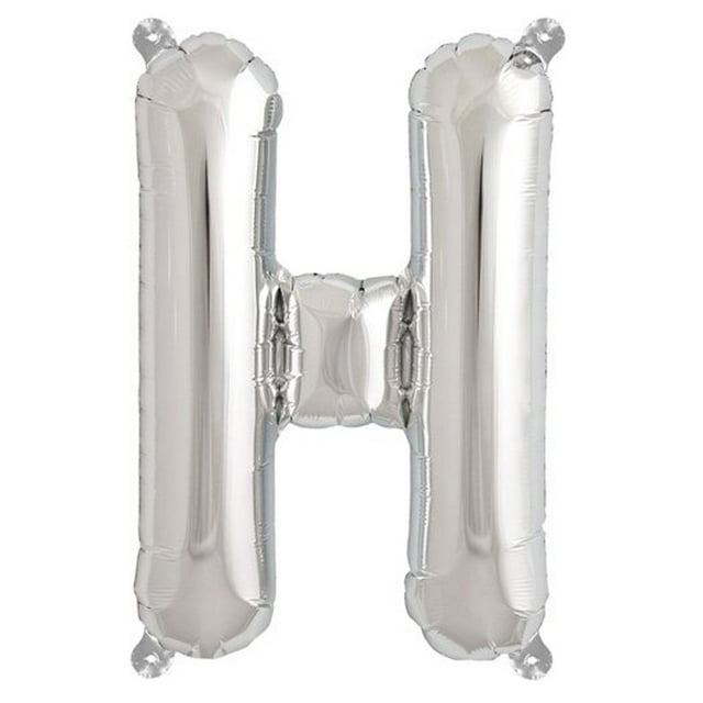 Efavormart 16" Shiny Metallic Silver Mylar Foil Alphabet Letter and ...