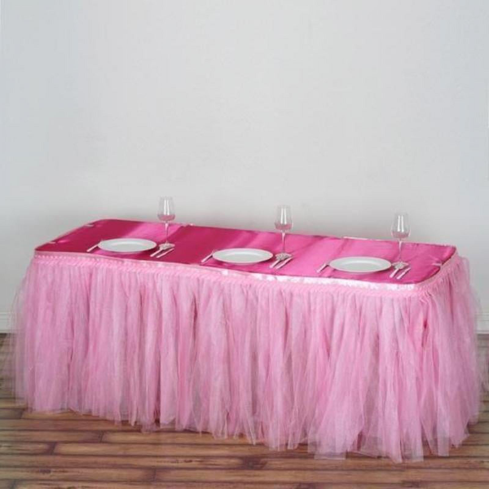 BalsaCircle 21 feet Tutu Multi Layers Tulle Table Skirt Linens White ...