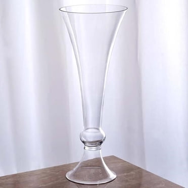 Efavormart Set of 2 | 32" Clear Reversible Clarinet Glass Trumpet Vase ...