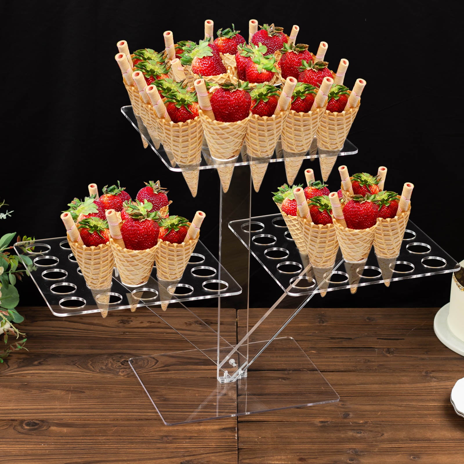 Efavormart 18'' Clear Acrylic 3-Tier Desserts Holder, 72-Slot Mini ...