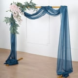 Efavormart 18Ft Navy Sheer Organza Curtain Panels, Window Scarf Valance ...