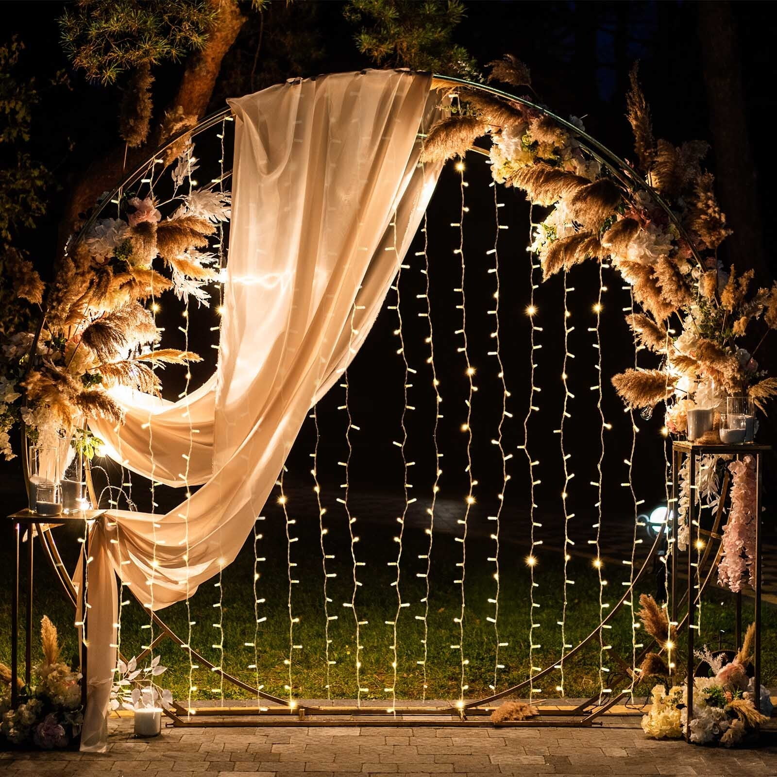 Efavormart 192 LED Icicle Fairy String Light Curtain Backdrop 5ftx8ft ...