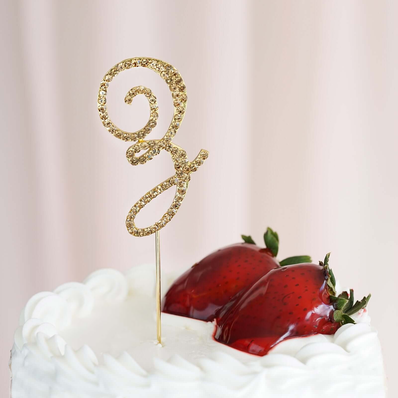 Efavormart 2.5" Tall Gold Shinny Rhinestone Letters Cake Toppers For ...