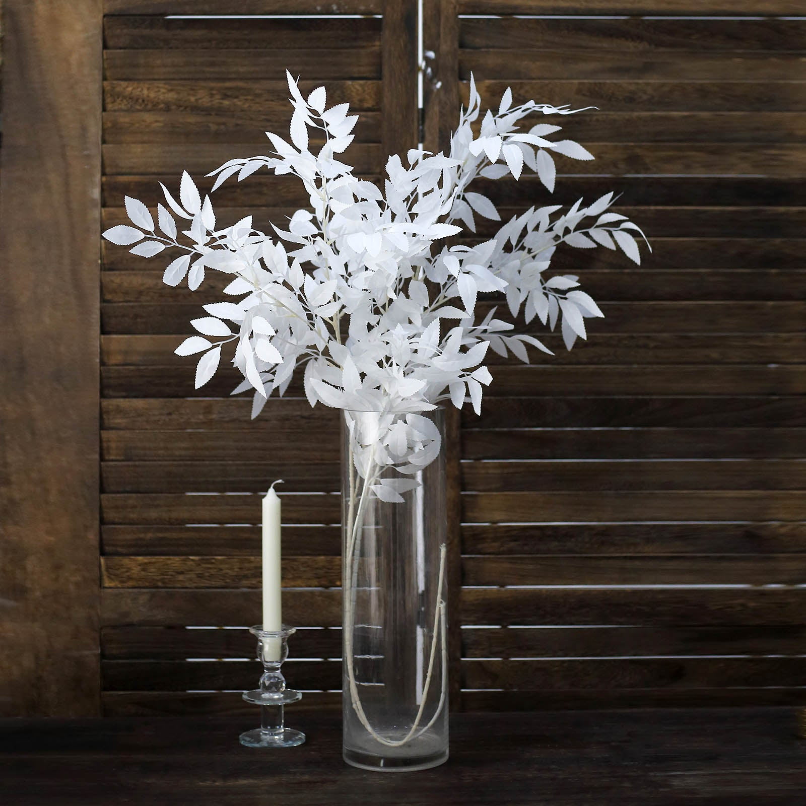 Efavormart 2 Bushes | 42" Tall White Artificial Silk Plant Stem Vase ...
