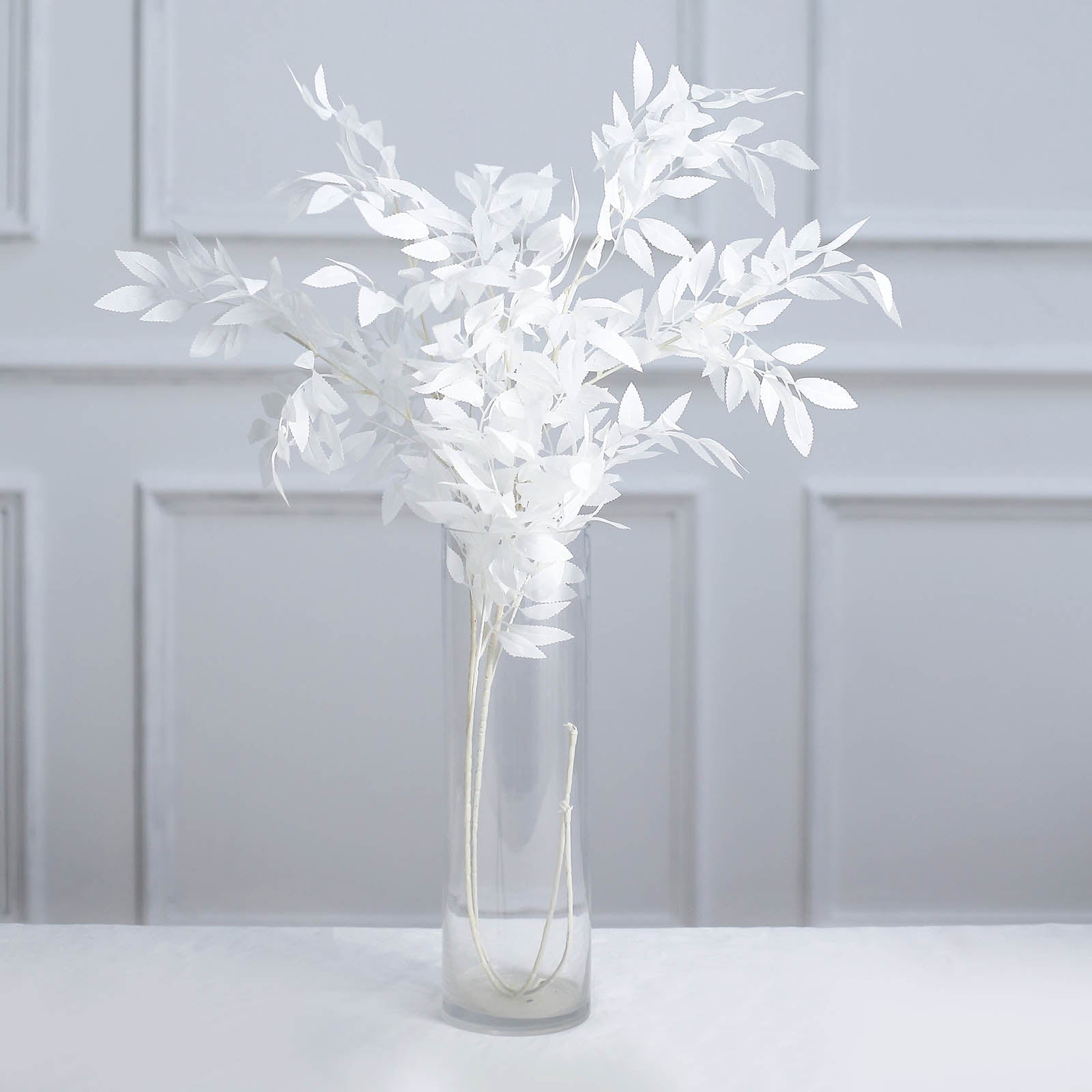Efavormart 2 Bushes | 42" Tall White Artificial Silk Plant Stem Vase ...