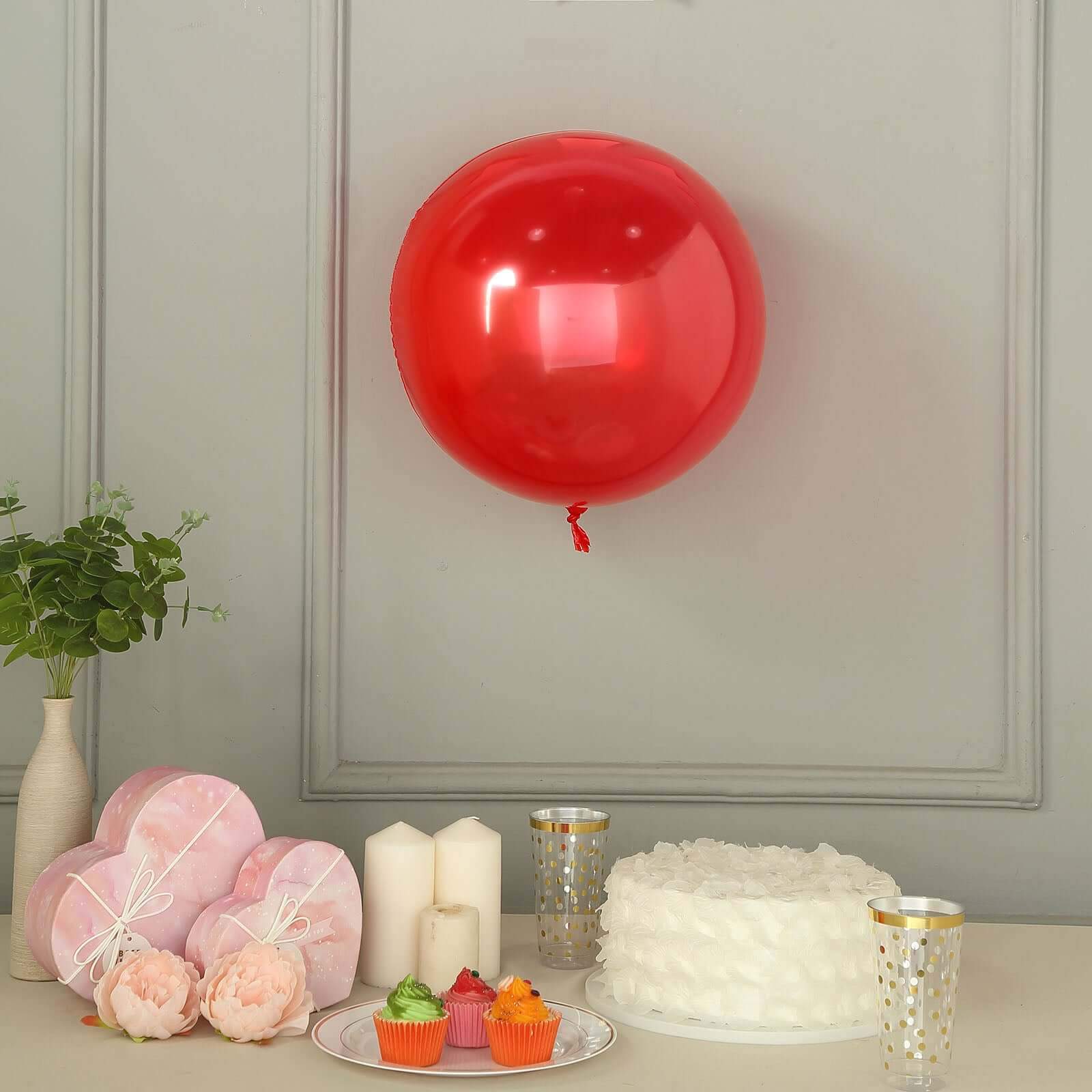 Efavormart 2 Pack 18" Red Reusable Balloons, Round Sphere Vinyl ...