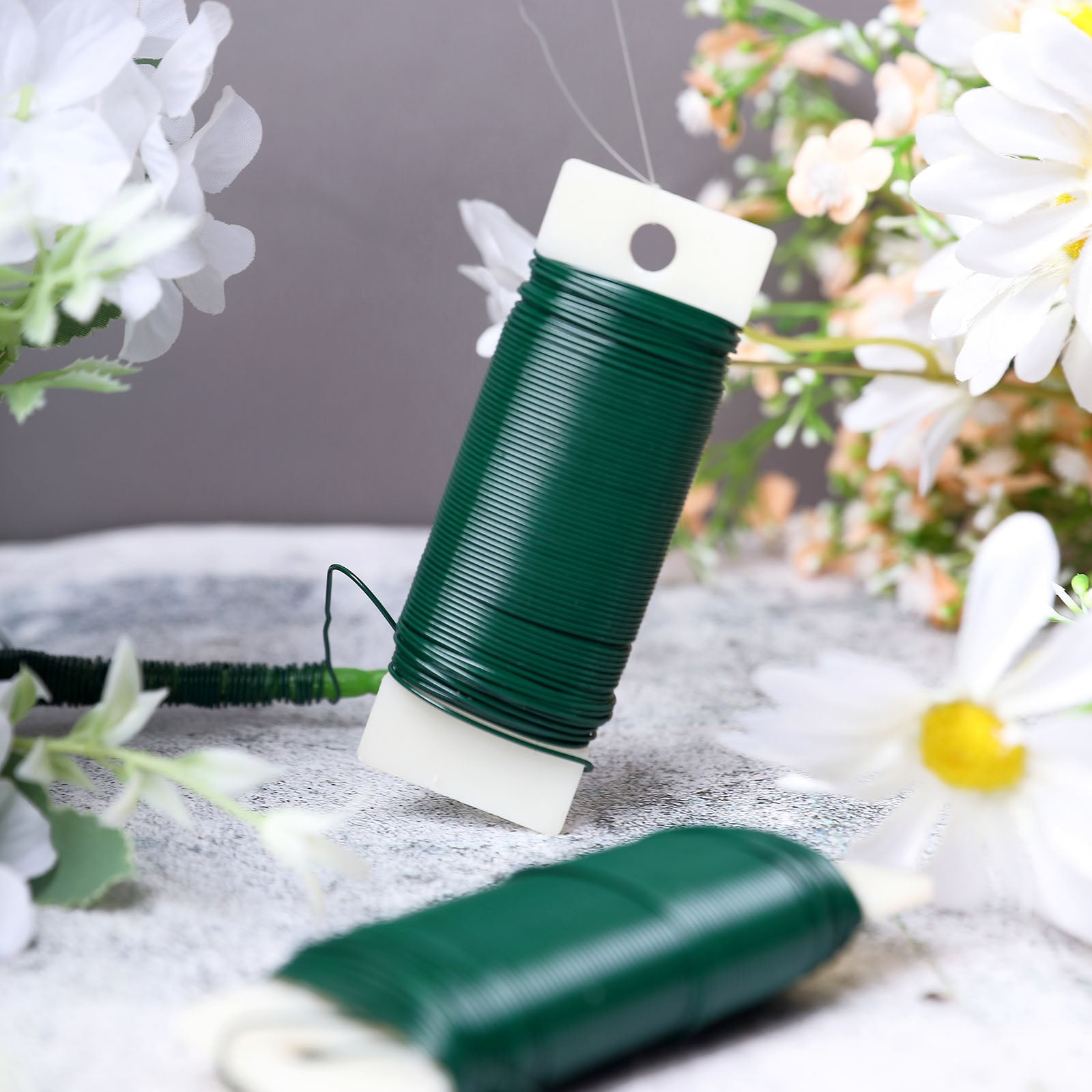 Efavormart 2-Pack 20 Gauge Green Floral Wire for DIY, Bouquet Wrapping ...