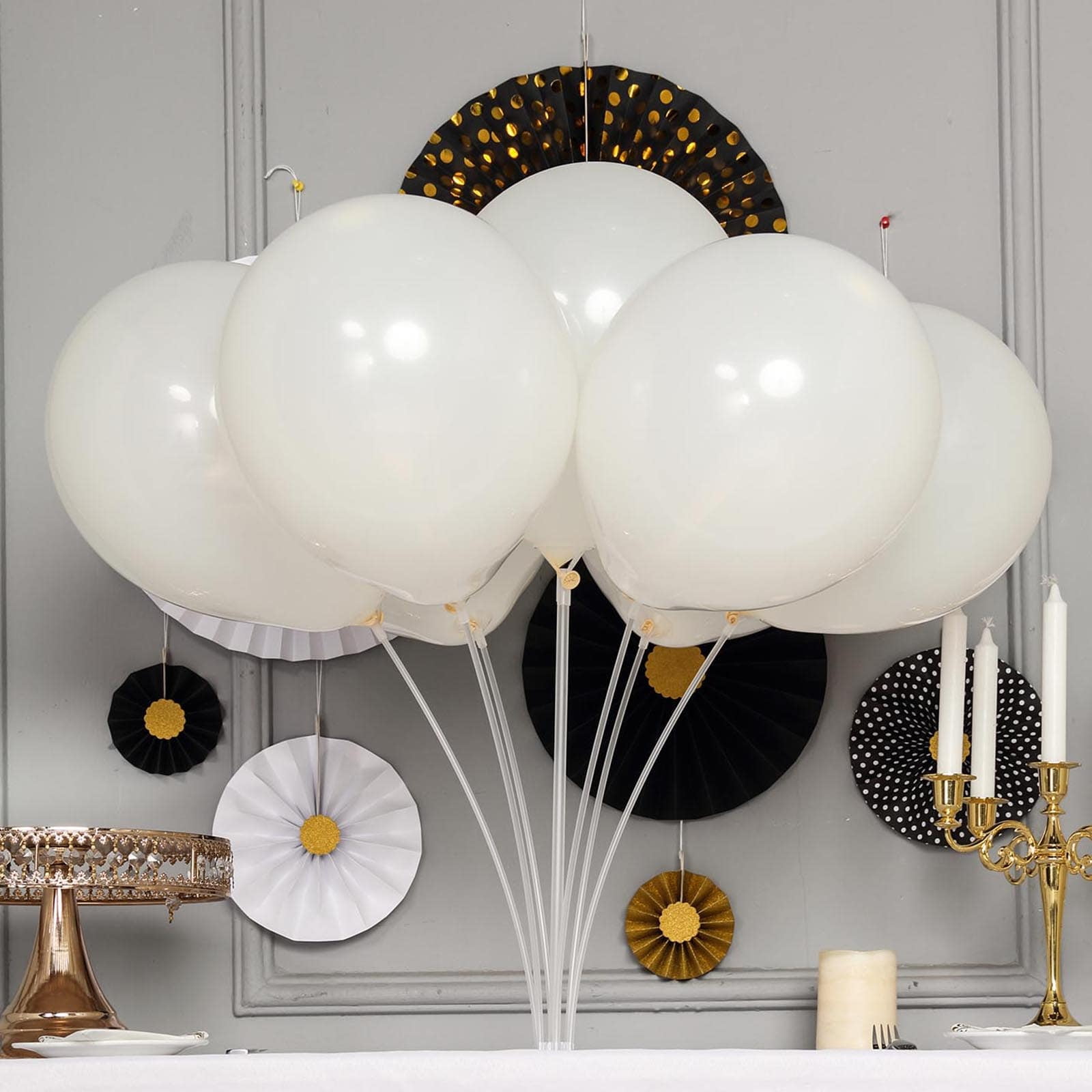 Efavormart 2pk Table Decoration 30" Clear Balloon Stand Kit with Flower ...