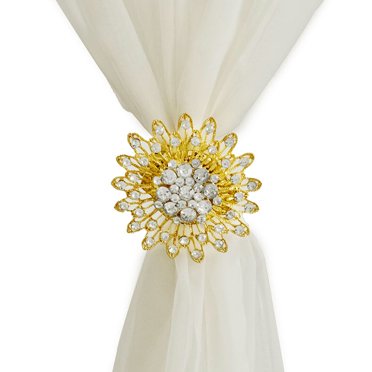 Efavormart Set of 2 | 7" Gold Barrette Style Acrylic Crystal Curtain ...