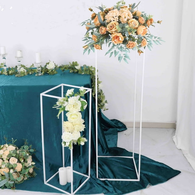 Efavormart 2 Pack | 48" Glossy White Metal Wedding Flower Frame Stand ...