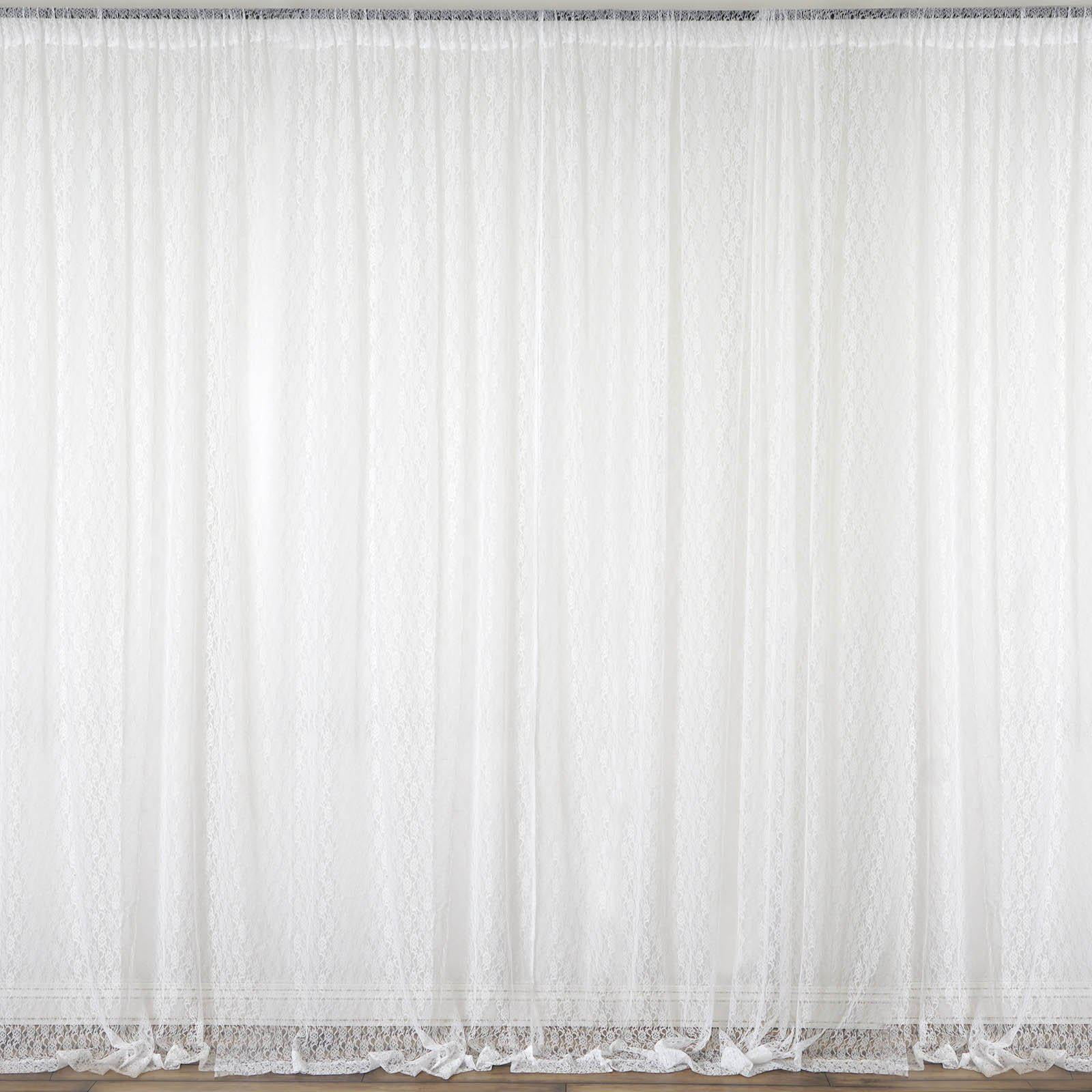 Efavormart 2 Pack | 5ftx10ft Ivory Fire Retardant Floral Lace Sheer ...