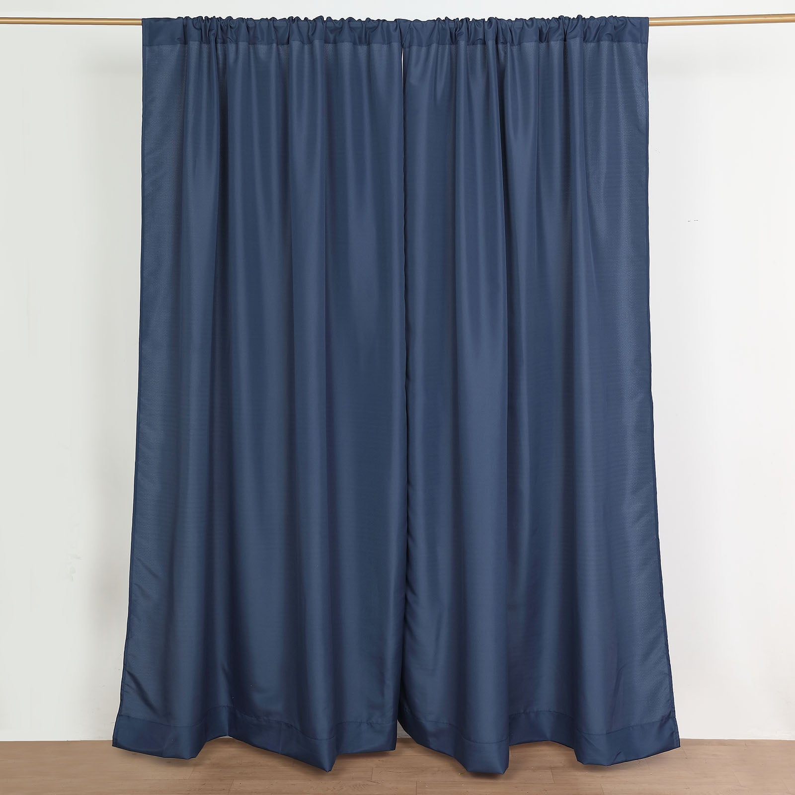 Efavormart 2 Pack | 5ftx8ft Navy Blue Polyester Drapery Panels With Rod ...
