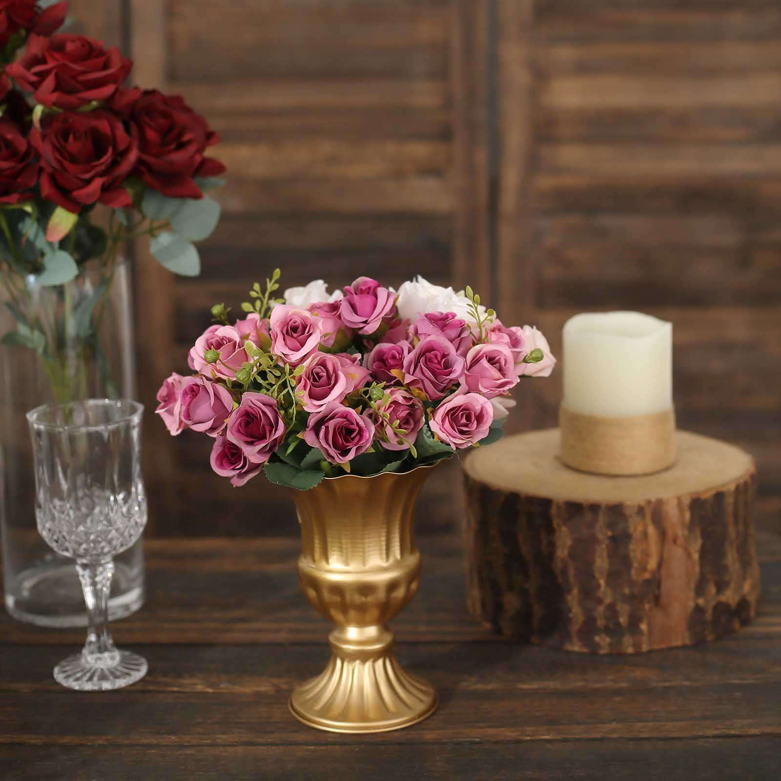 Efavormart 2 Pack | 6" Gold Metal Antique Trumpet Style Flower Table ...
