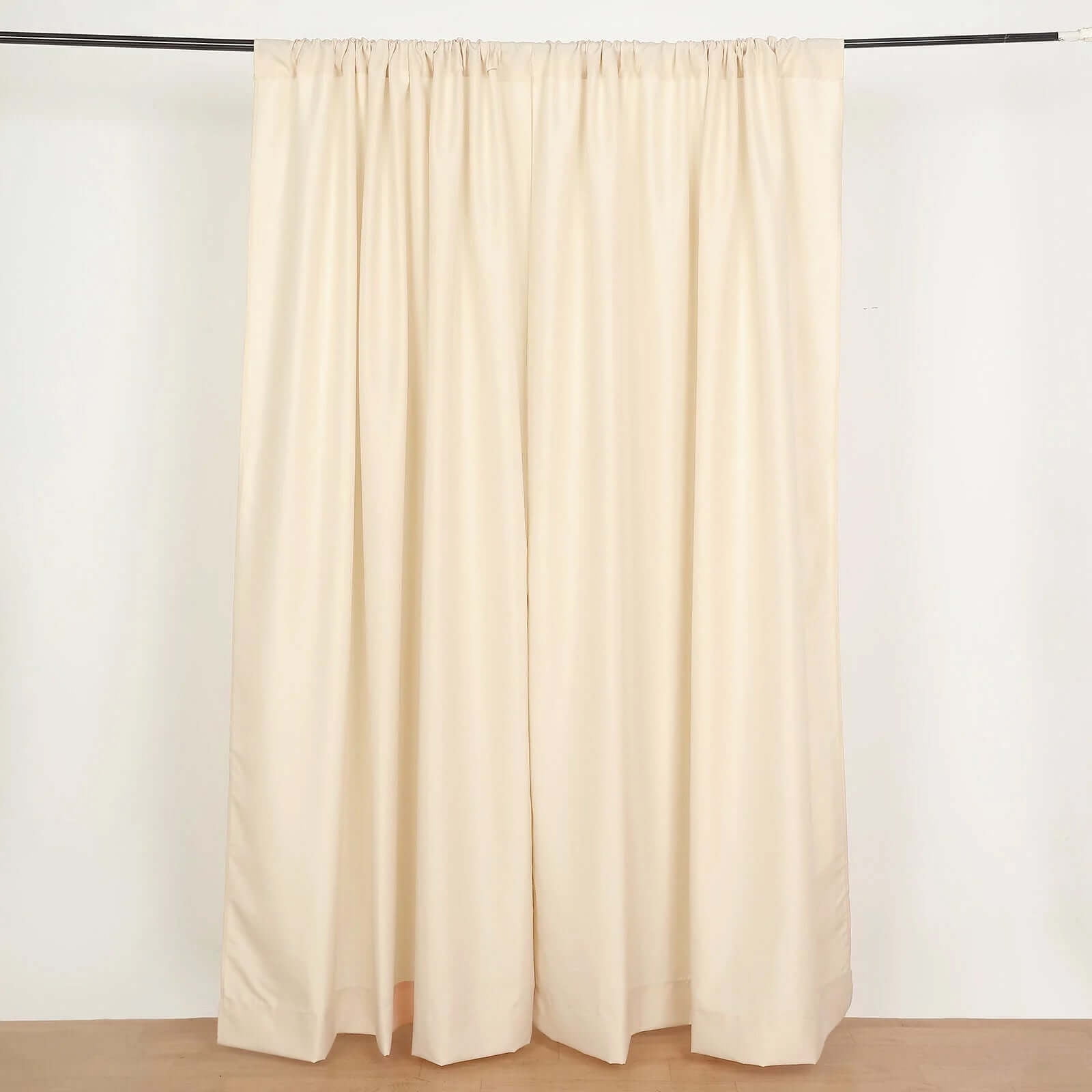 Efavormart 2 Pack | Beige Polyester Drapery Panels With Rod Pockets ...