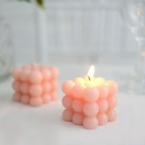 Efavormart 2 Pack | Shiny Metallic Silver 2" Bubble Cube Paraffin Wax ...