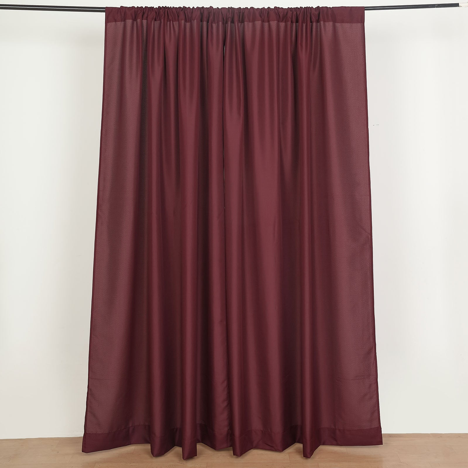 Efavormart 2 Pack | Burgundy Polyester Drapery Panels With Rod Pockets ...