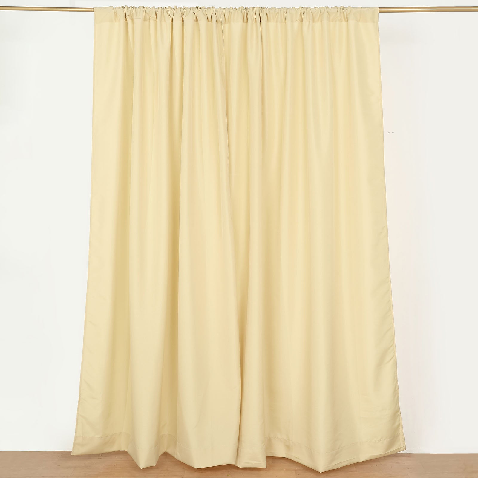 Efavormart 2 Pack | Champagne Polyester Drapery Panels With Rod Pockets ...