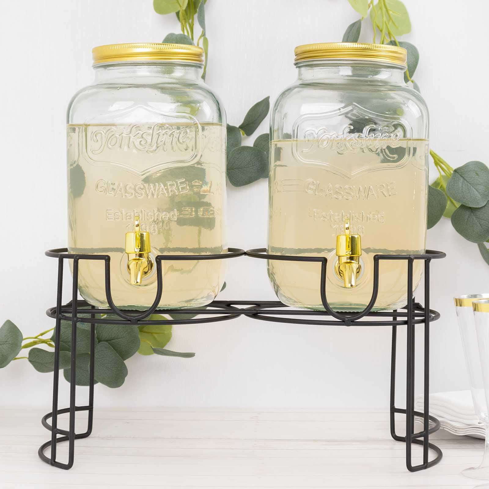 Efavormart Party Punch Drink Set: 2 Pack Clear Mason Jar Beverage ...