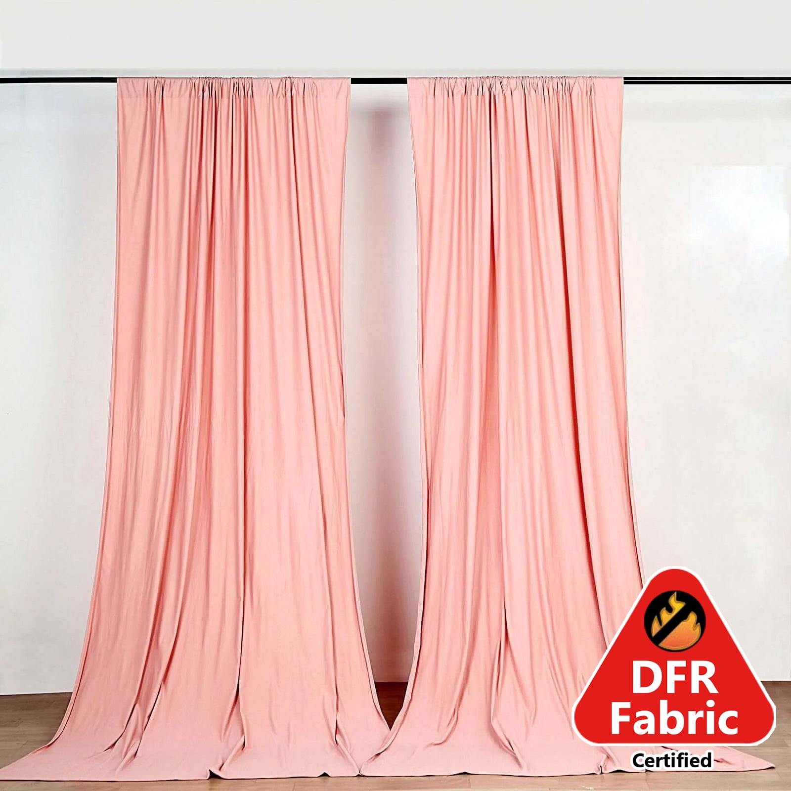 Efavormart 2 Pack | Dusty Rose Fire Retardant Scuba Polyester Curtain ...