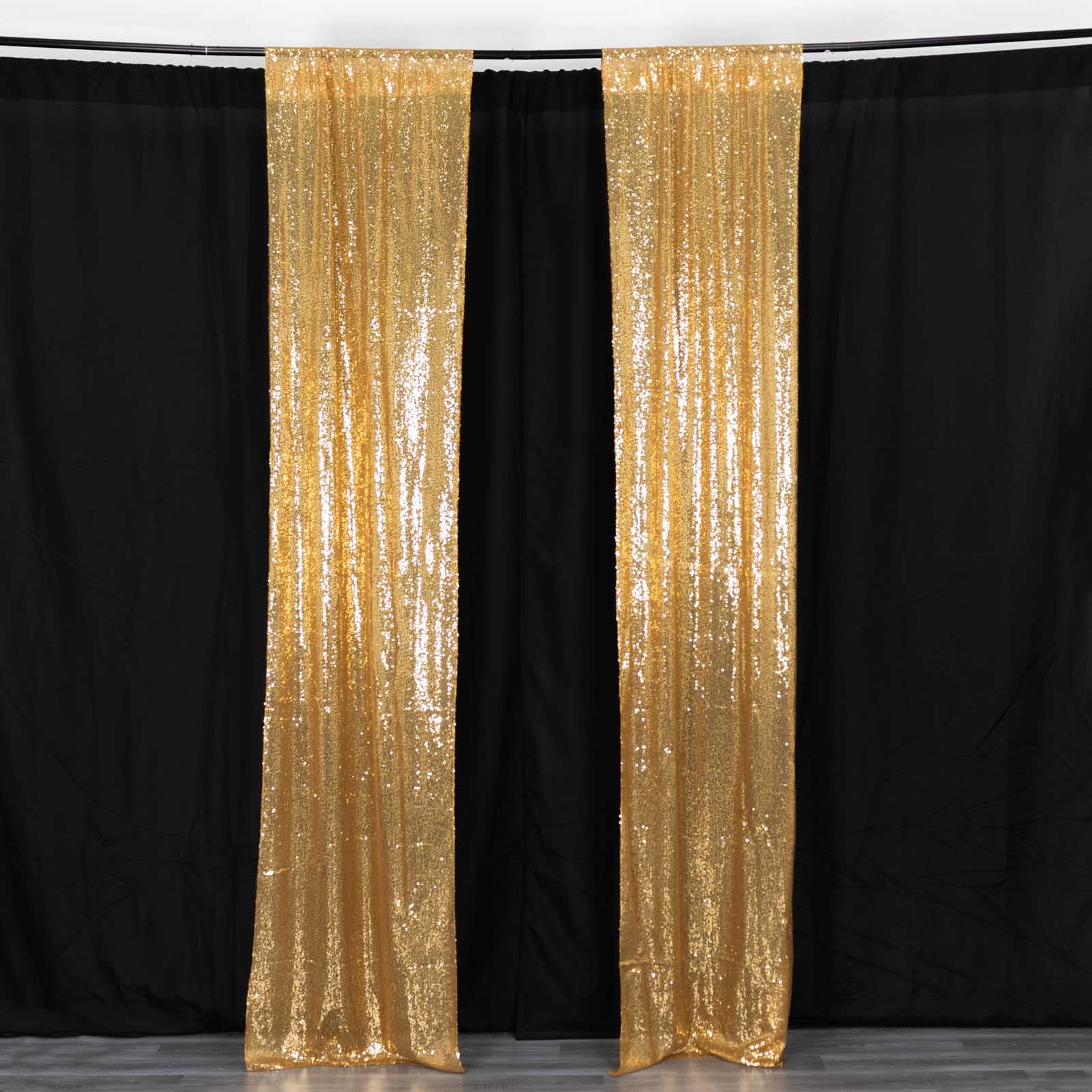 Efavormart 2 Pack Gold Sequin Photo Backdrop Curtains with Rod Pockets ...