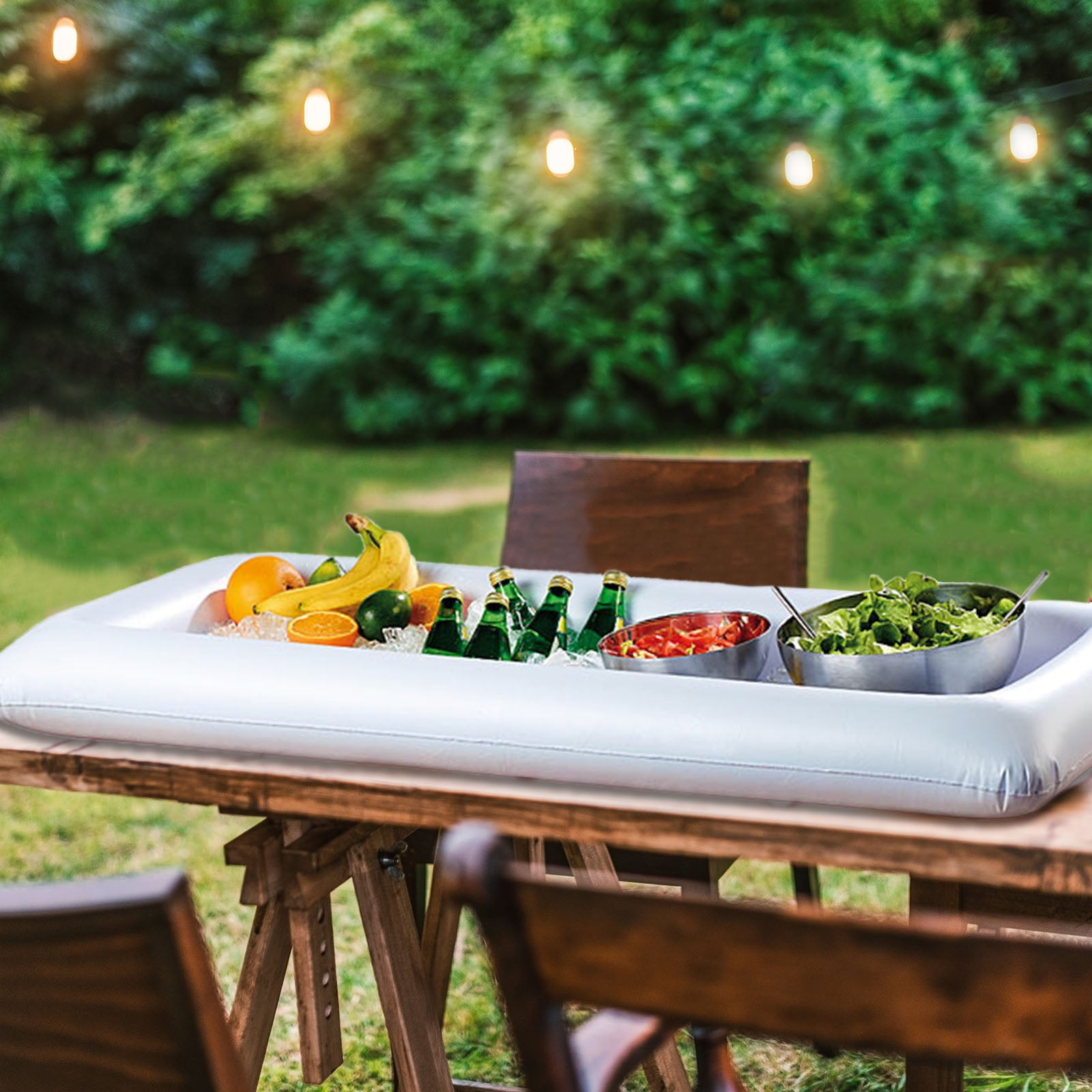 Efavormart 2 Pack Inflatable Beverage and Food Tray Cooler Buffet ...