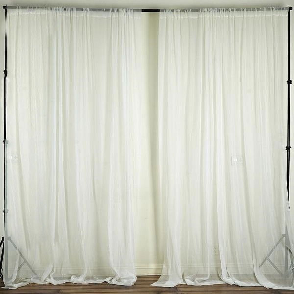 Efavormart 2 Pack | Ivory Fire Retardant Sheer Organza Premium Curtain ...