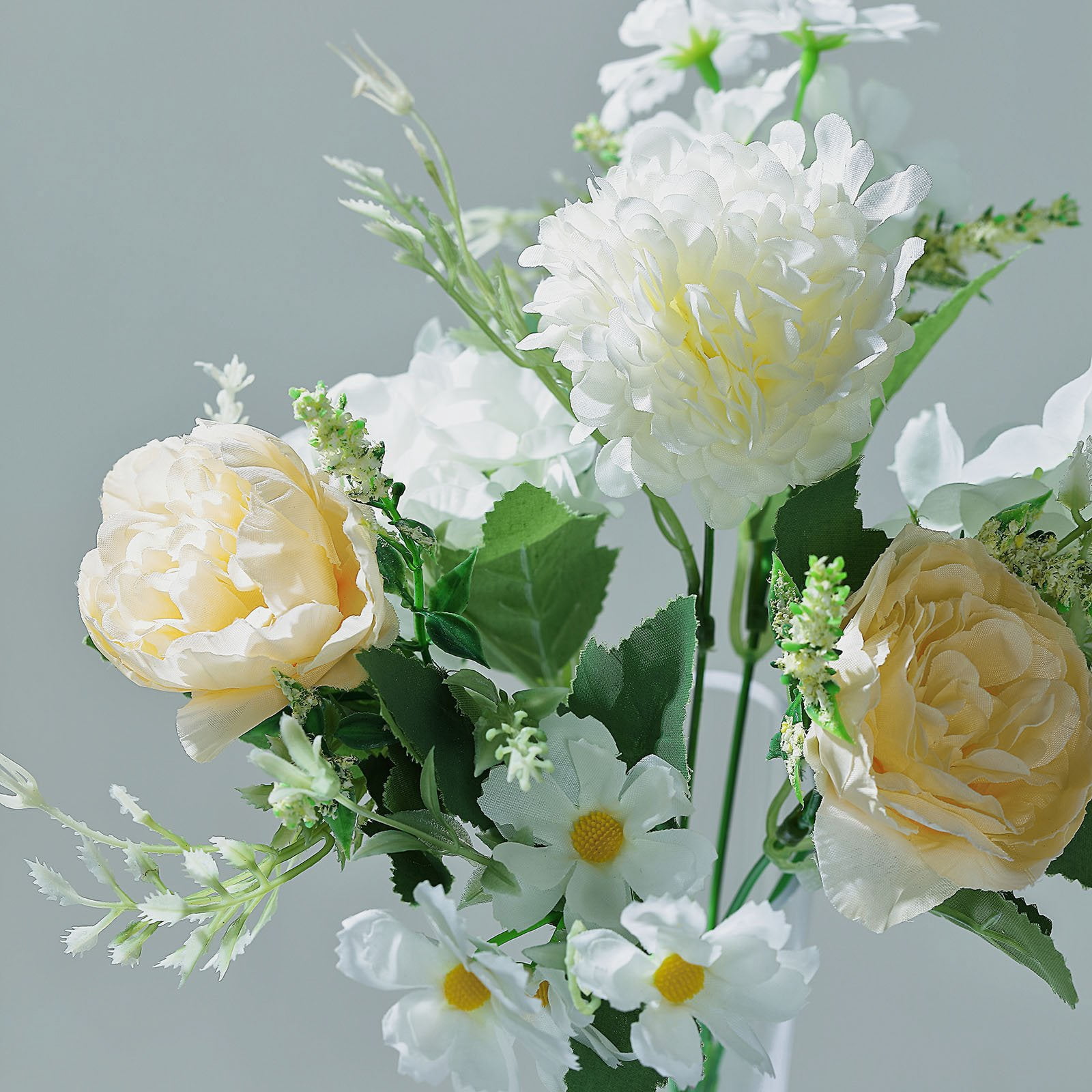 Efavormart 2 Pack - Ivory Silk Peony Bouquet, Assorted Artificial ...