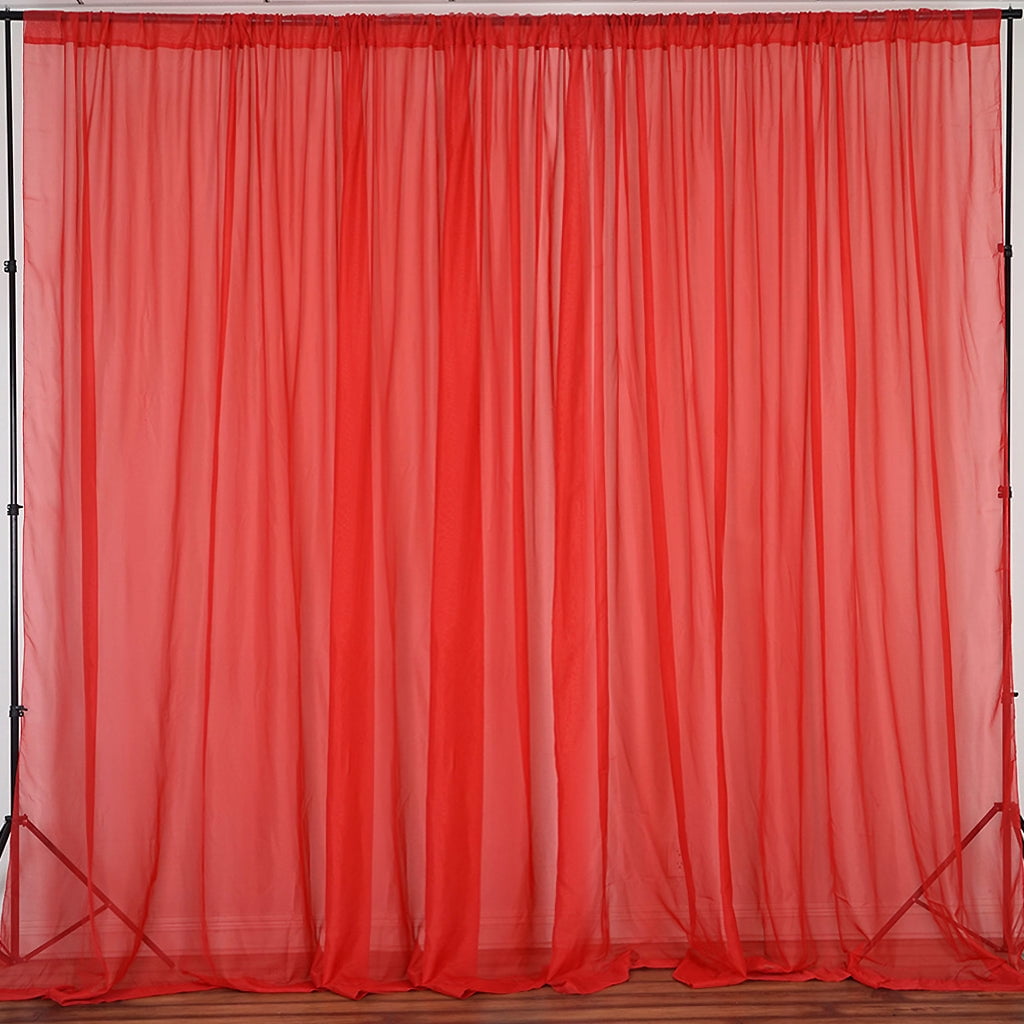 Efavormart 2 Pack | Red Fire Retardant Sheer Organza Premium Curtain ...