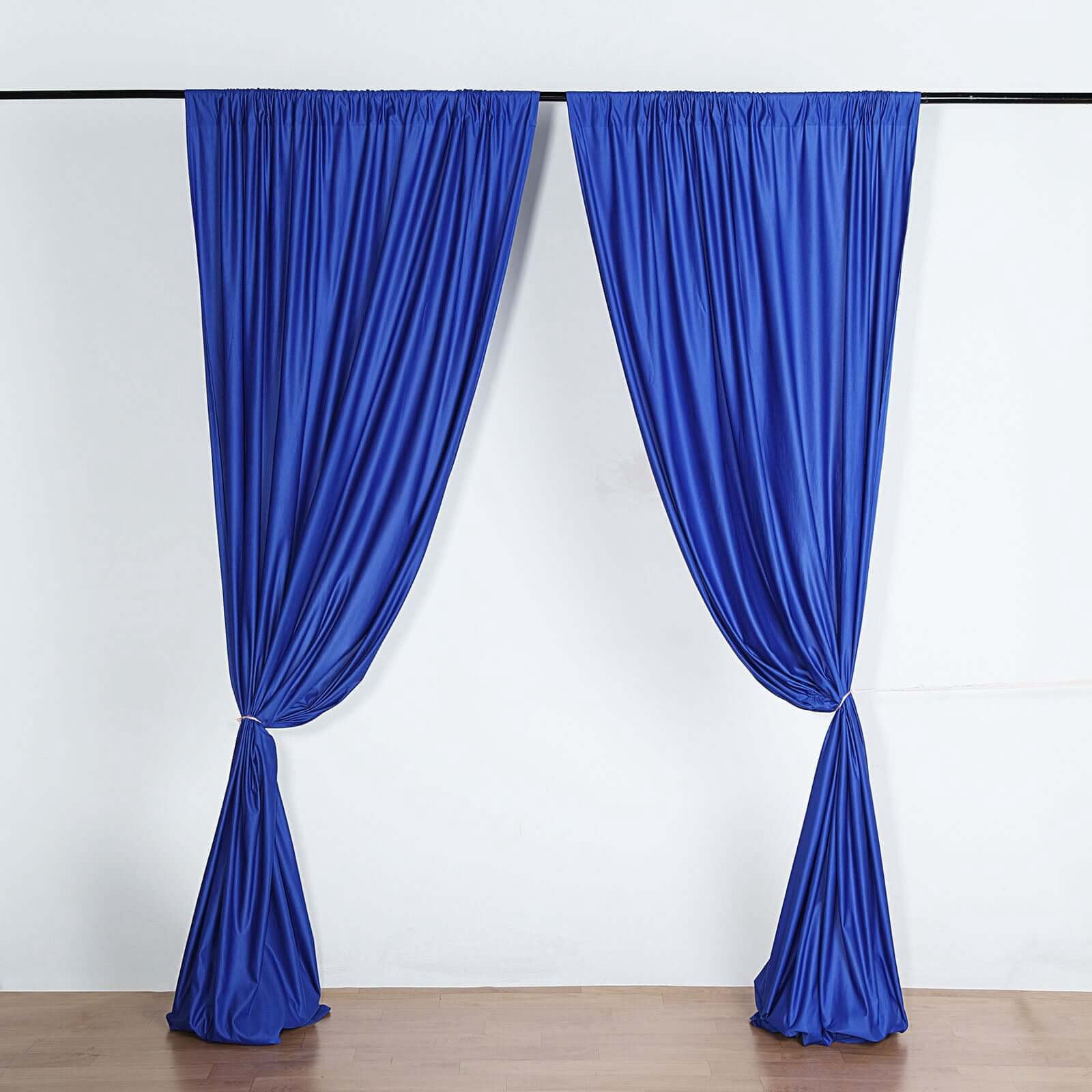 Efavormart 2 Pack | Royal Blue Fire Retardant Scuba Polyester Curtain ...