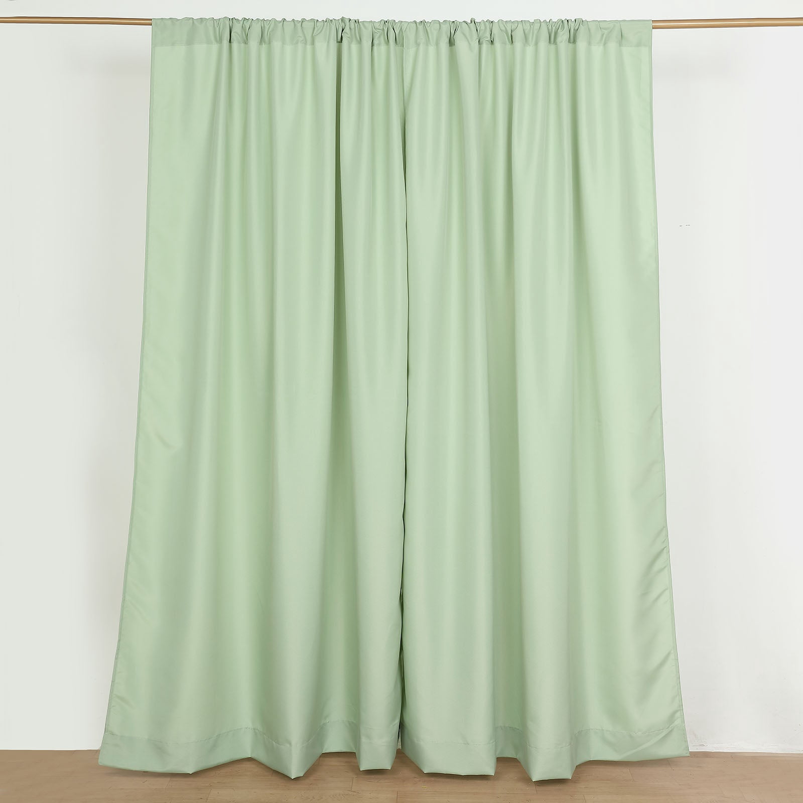 Efavormart 2 Pack | Sage Green Polyester Drapery Panels With Rod ...