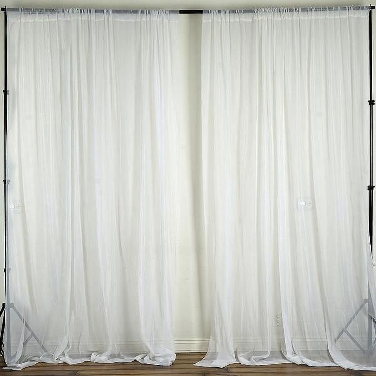 Efavormart 2 Pack | White Fire Retardant Sheer Organza Premium Curtain ...