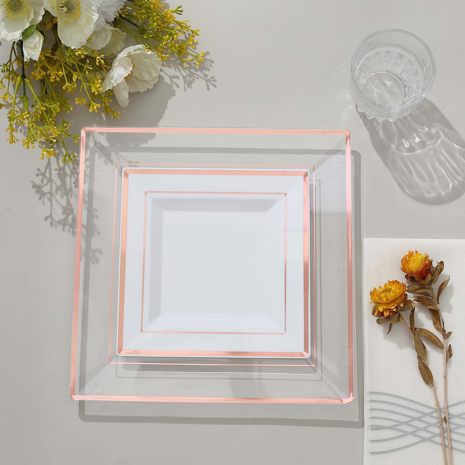 Efavormart 25 Pack Natural Burlap Print Dinner Paper Plates With White ...