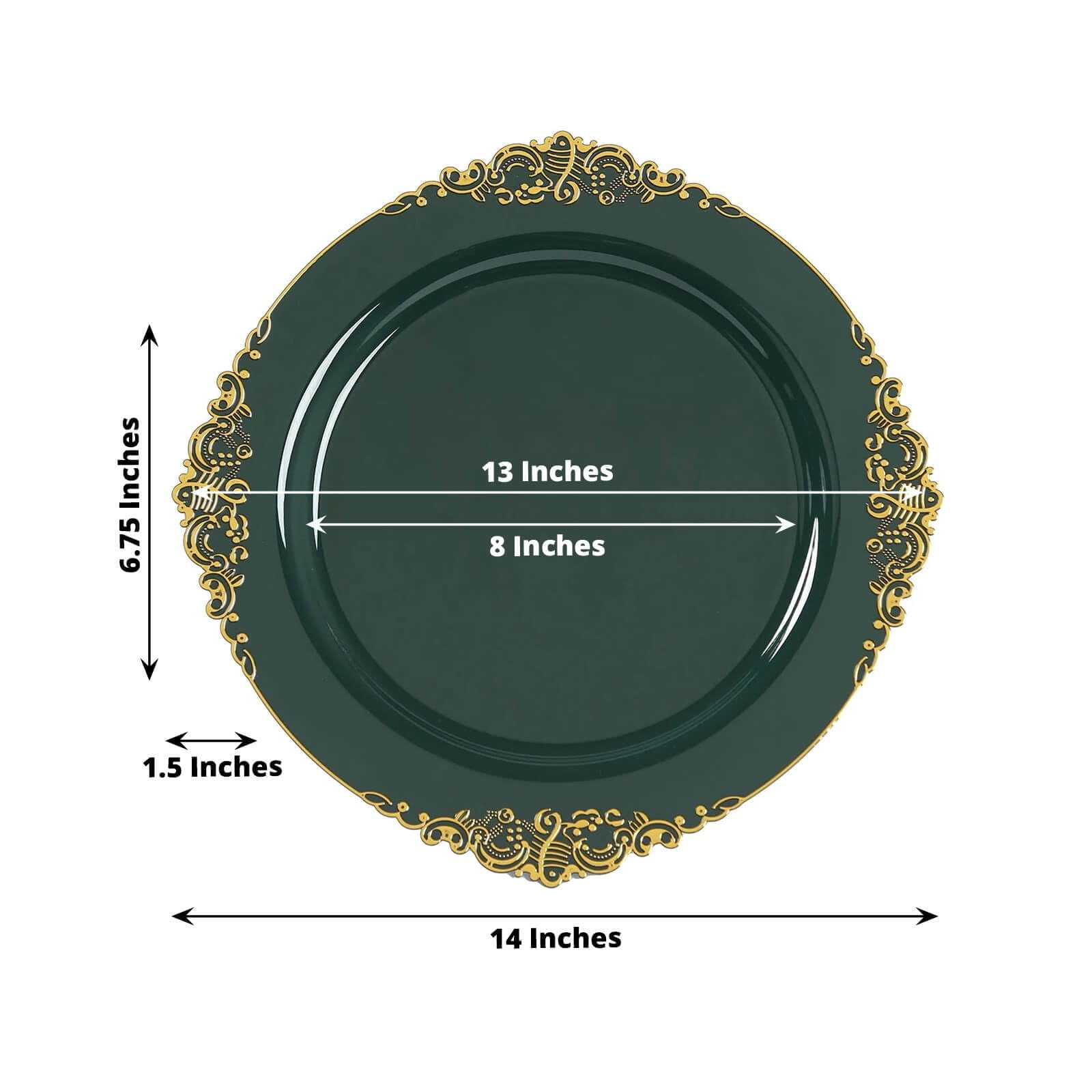 Efavormart 20-Pack Economy Plastic Charger Plates 13" Round Hunter ...