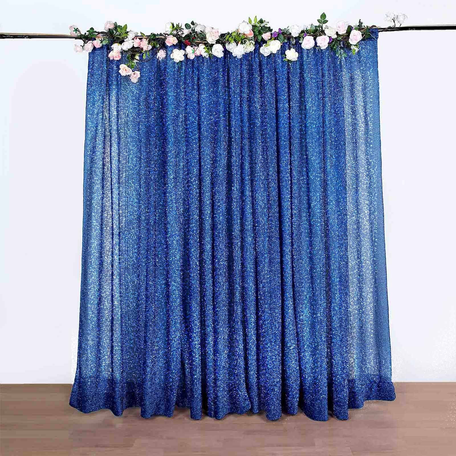 eFavormart Royal Blue Metallic Spandex Glitter Backdrop, 20FT x 10FT ...