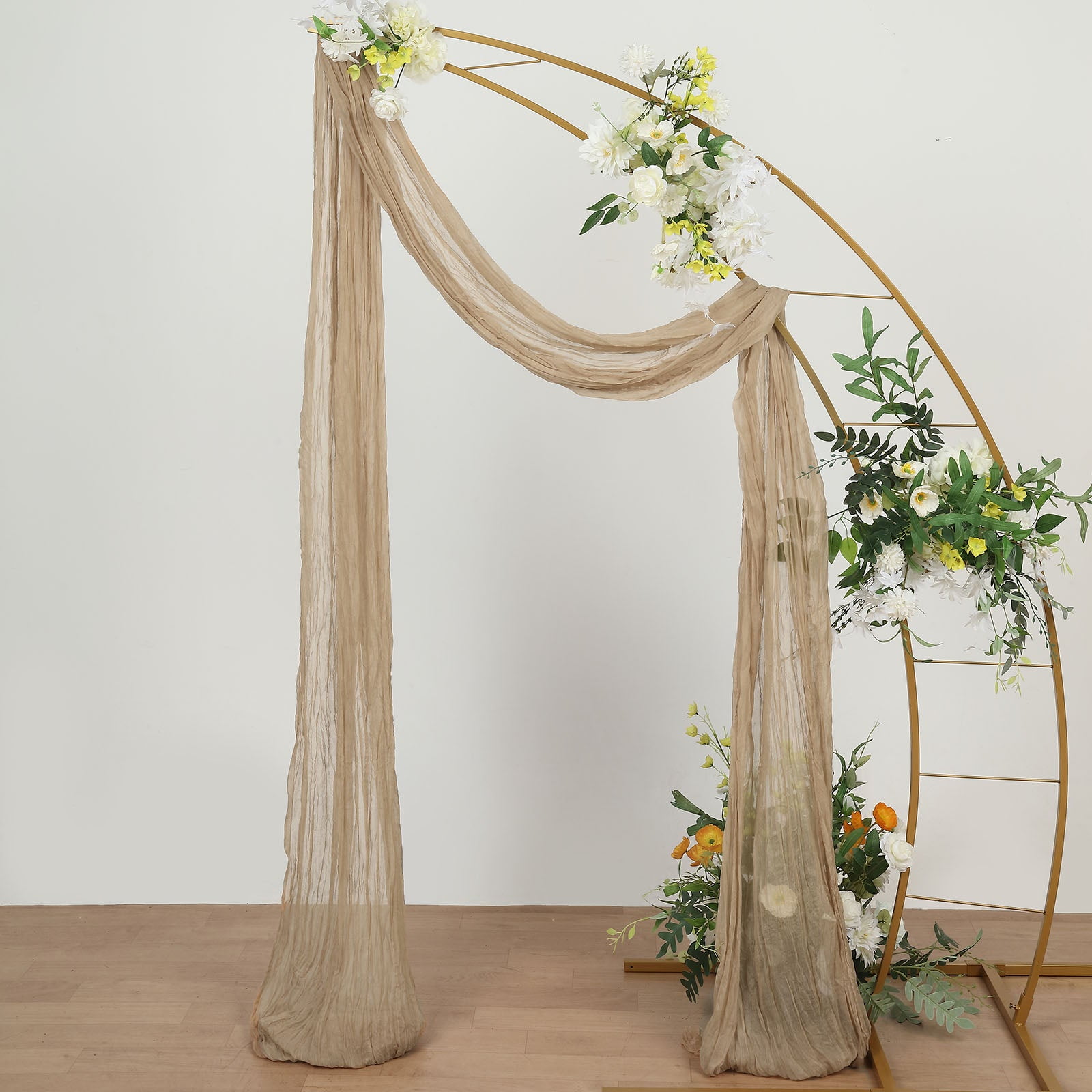Efavormart 20ft Gauze Cheesecloth Beige Wedding Arch Drapery Fabric ...