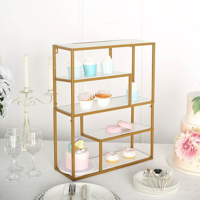 "Efavormart 22"" Gold Metal 4-Tier Dessert Cake Stand, Wall Hanging ...
