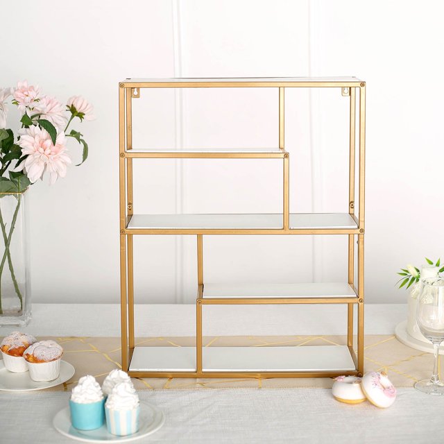 Efavormart 22" Gold Metal 4-Tier Dessert Cupcake Stand, Wall Hanging ...