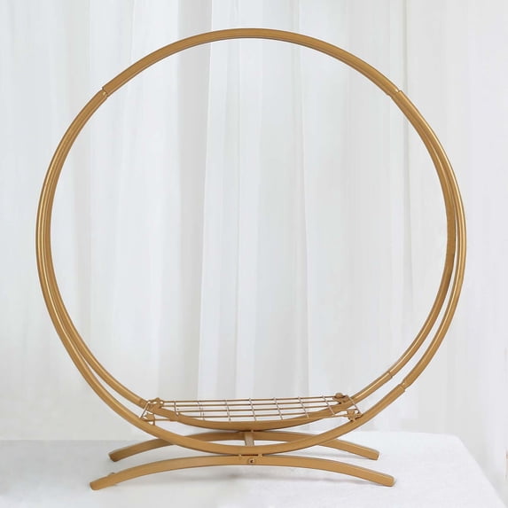 Efavormart 24" Gold Metal Double Frame Hoop Flower Table Centerpiece ...