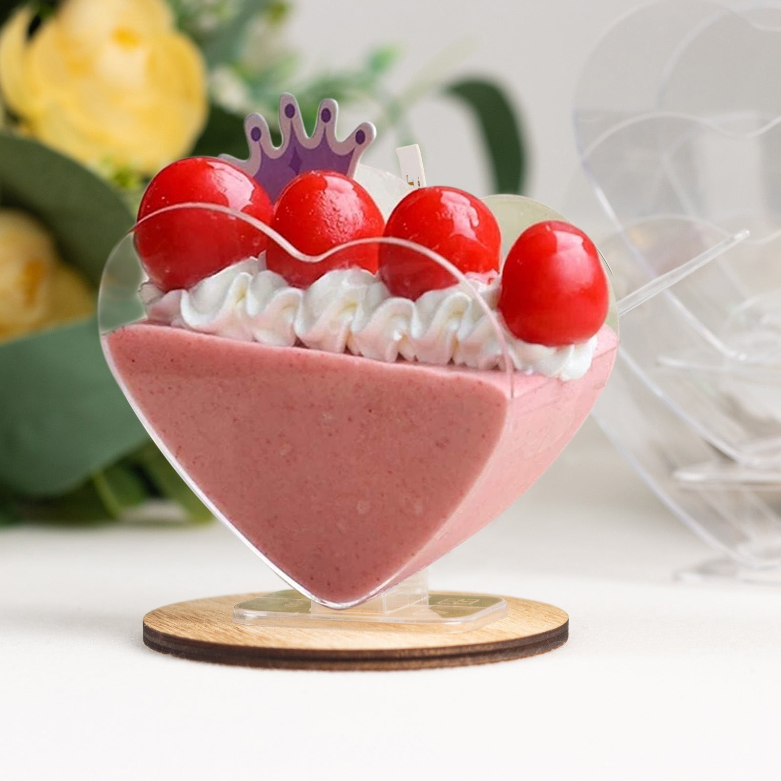 eFavormart 24 Pack 2oz Clear Heart-Shaped Dessert Parfait Cups with ...