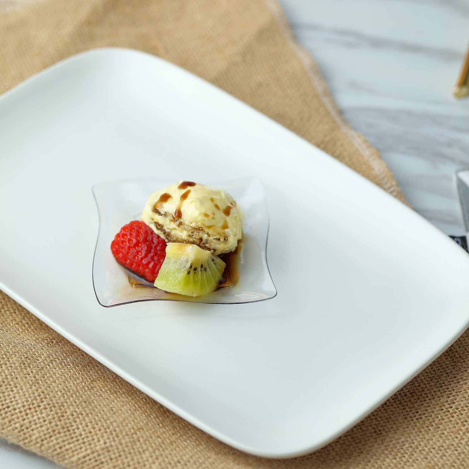 Efavormart 24 Pack - 3" Clear Mini Plastic Appetizer Plates, Wavy Rim ...