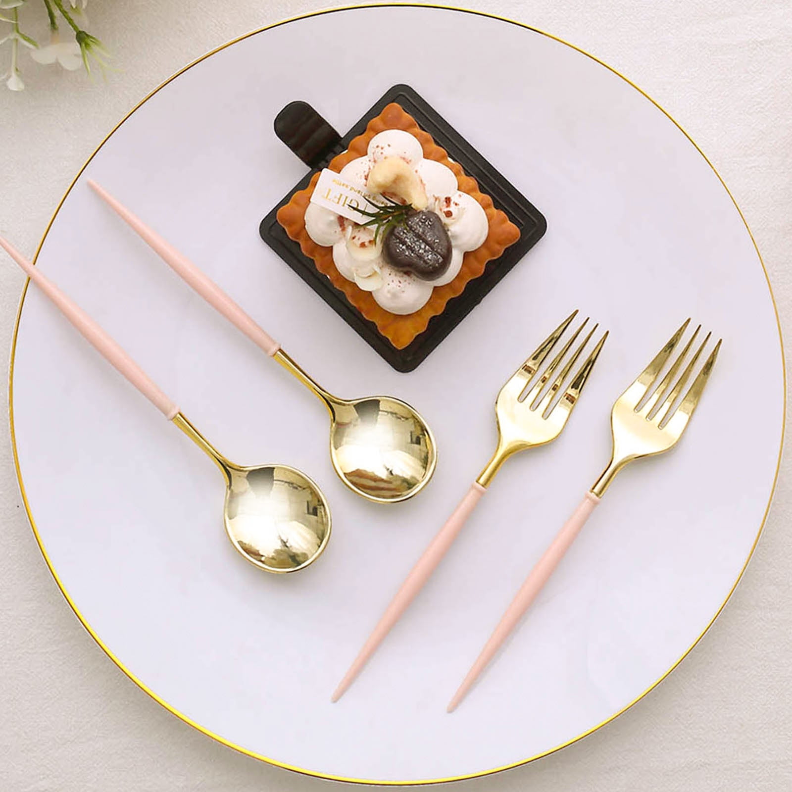 Efavormart 24 Pack | 6" Gold / Rose Gold Premium Plastic Fork / Spoon ...