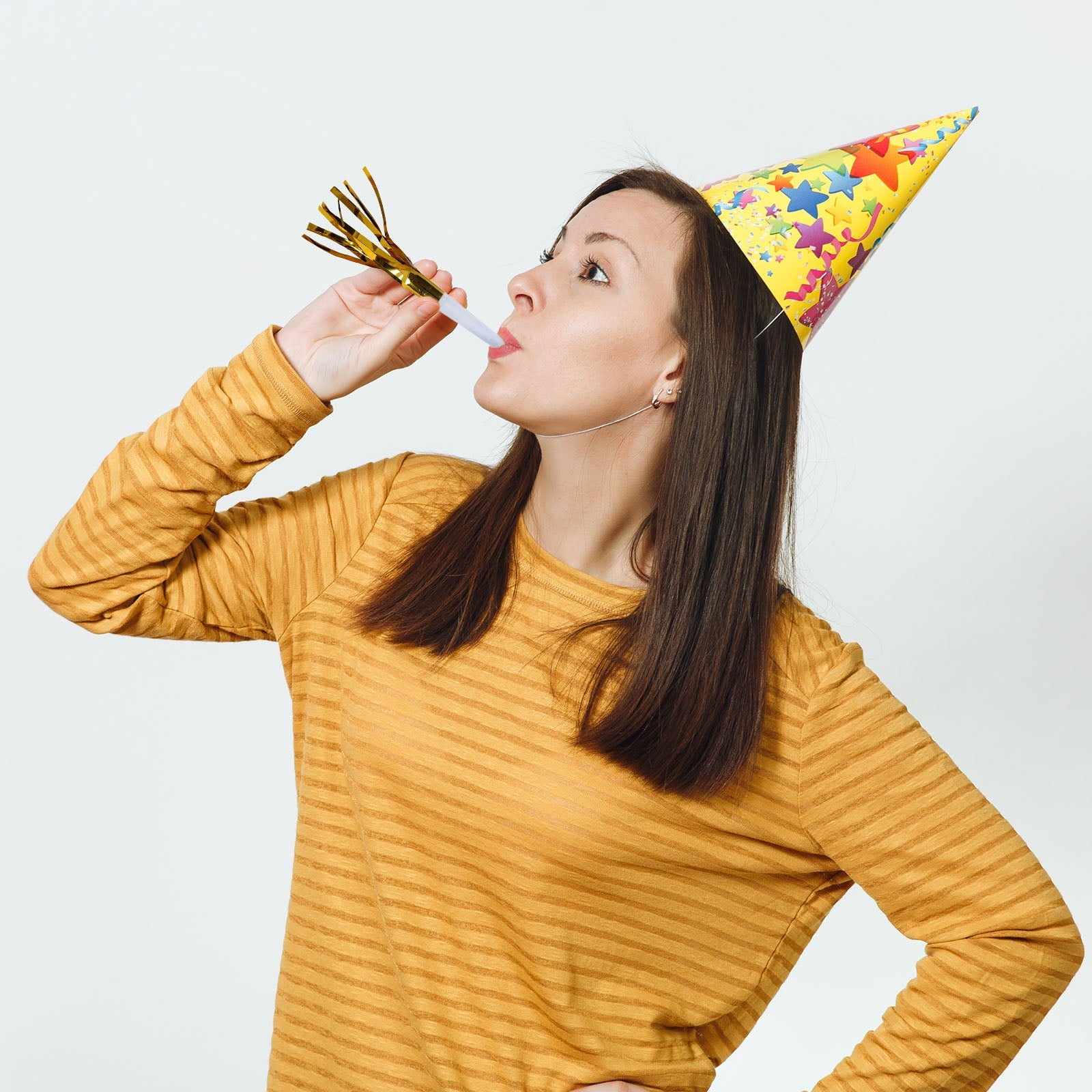 Efavormart 24 Pack Party Horn Noisemakers with Tassels - Gold Metallic ...