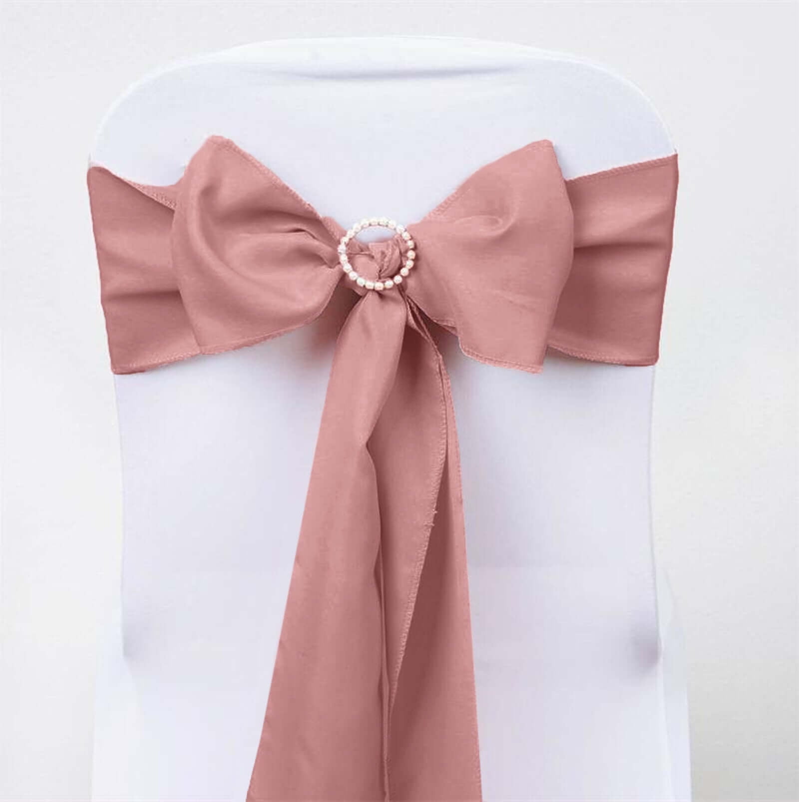 Efavormart 25 PCS ROSE GOLD Polyester Chair Sashes Tie Bows for Wedding ...