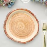 Efavormart 25 Pack | 10" Natural Farmhouse Wood Slice Paper Dessert ...