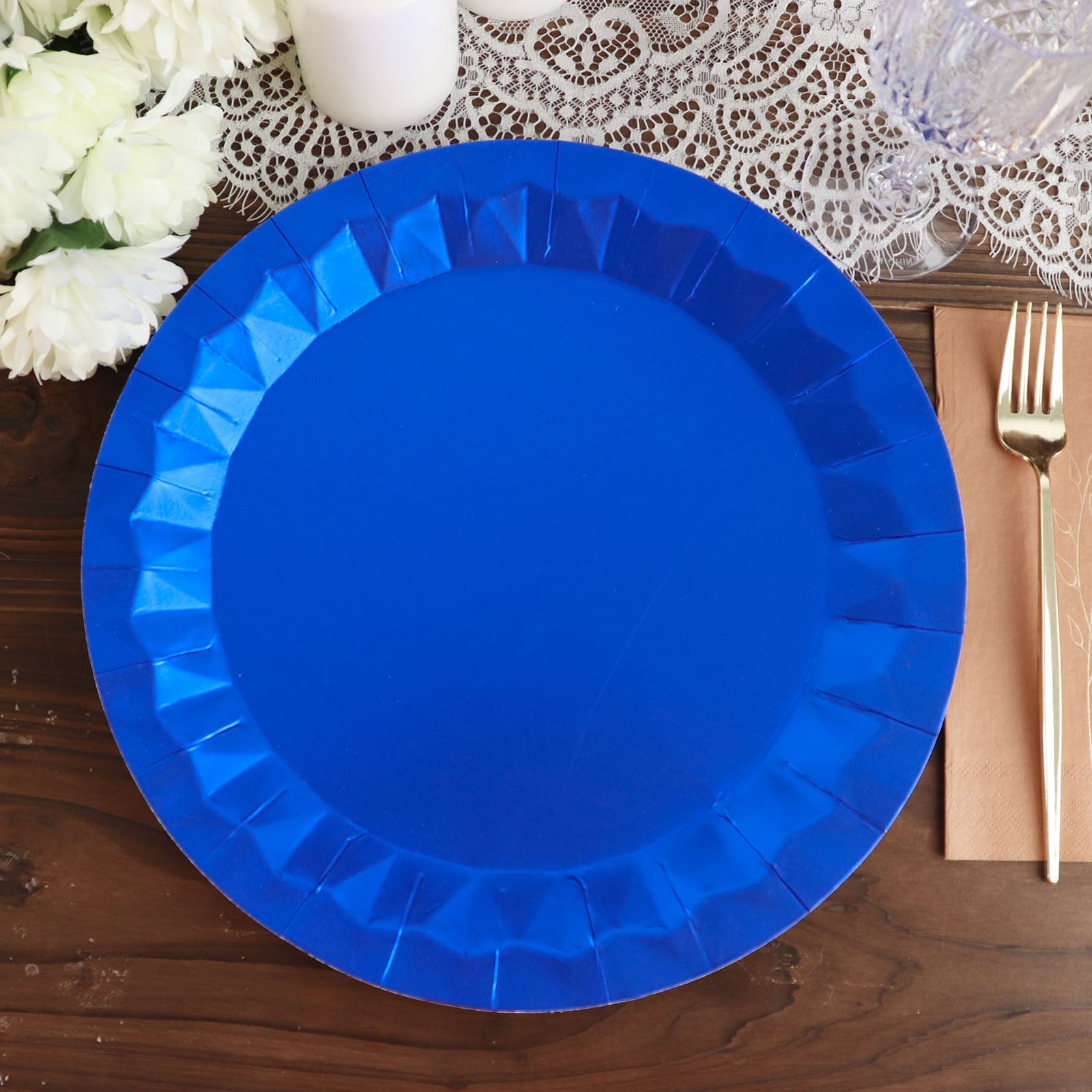 Efavormart 25 Pack | 12" Geometric Metallic Royal Blue Foil Large ...