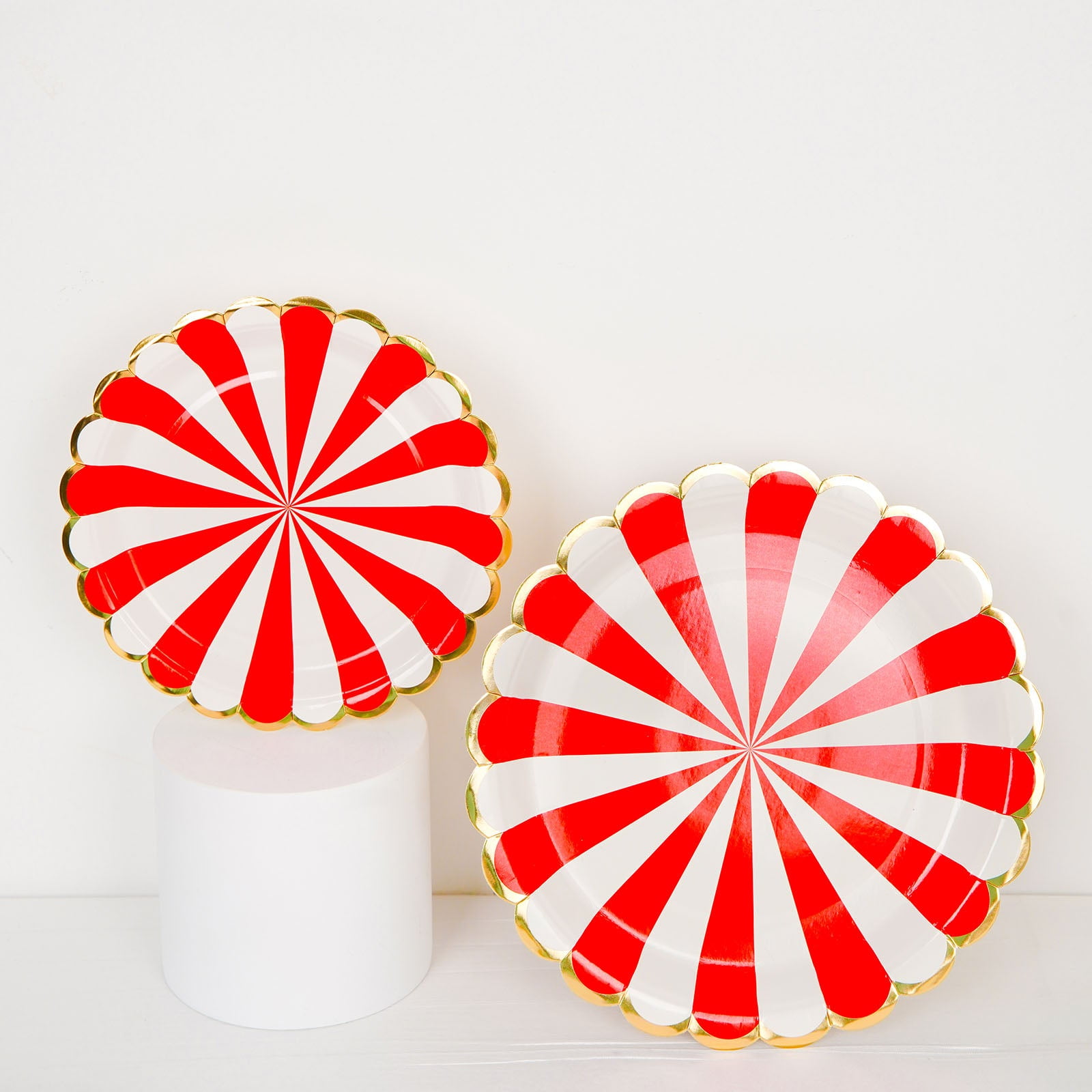 Efavormart 25 Pack | 7" Peppermint Striped Circus Dessert Disposable ...