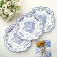 Efavormart 25 Pack - 8" White/Blue Floral Print Paper Plates ...