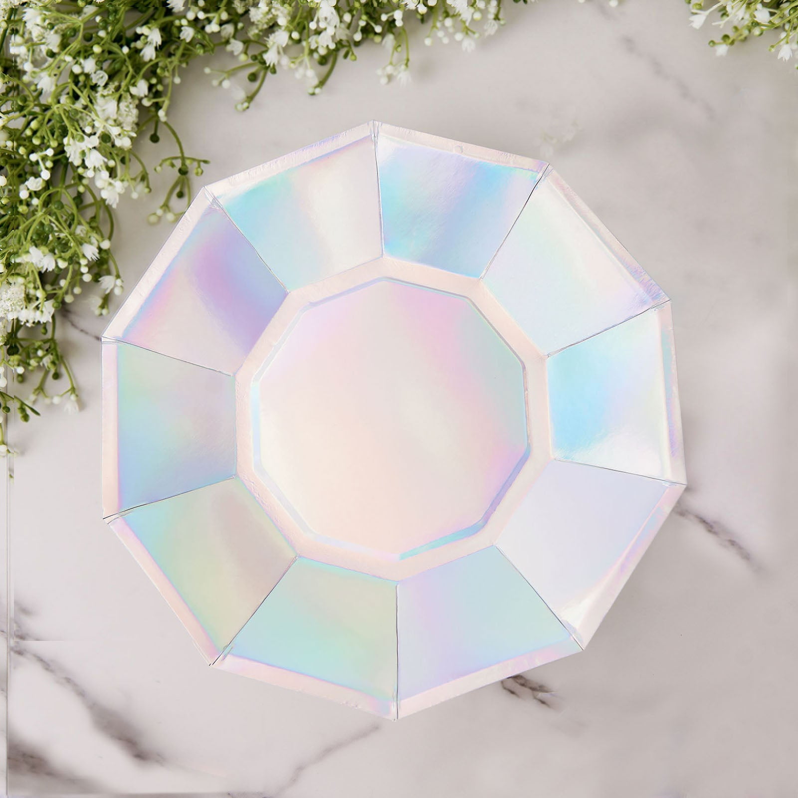 Efavormart 25 Pack | 9" Iridescent Decagonal Premium Dinner Paper ...