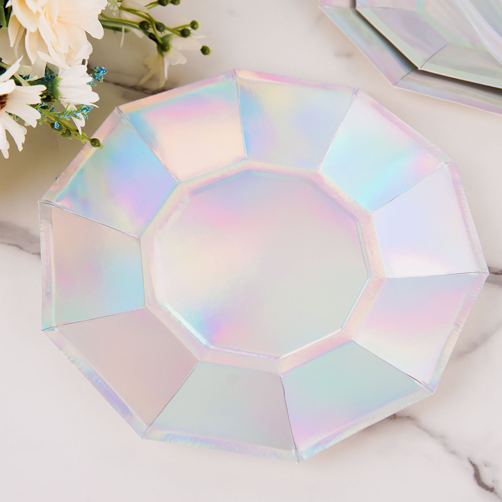 Efavormart 25 Pack | 9" Iridescent Decagonal Premium Dinner Paper ...